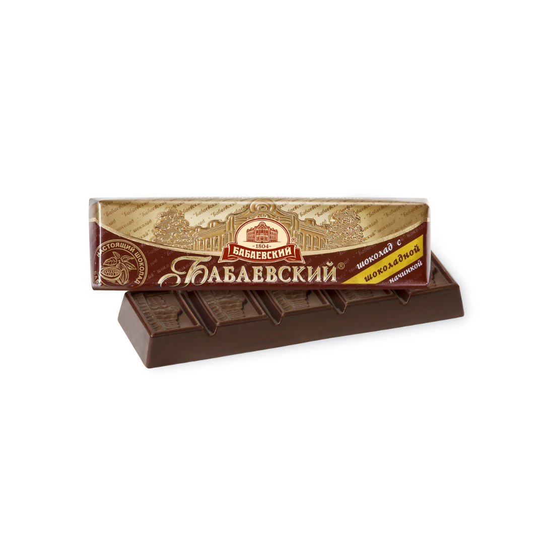 Babaevsky Dark Chocolate Bar with Chocolate Filling, Babayevsky, 50 g ...